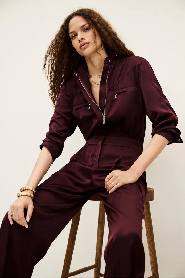 Ba&sh Carmy Flowing Jumpsuit - Purple