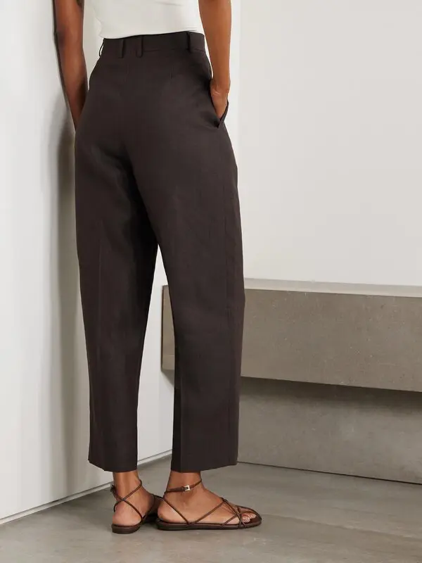 Loro Piana Rodger Pleated Linen Straight-leg Pants