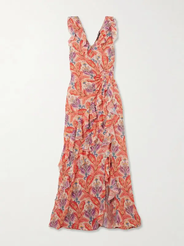 Etro Printed Crepe De Chine Maxi Dress