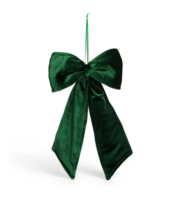LUXURY GARLAND Velvet Bow Tree Decoration - Green