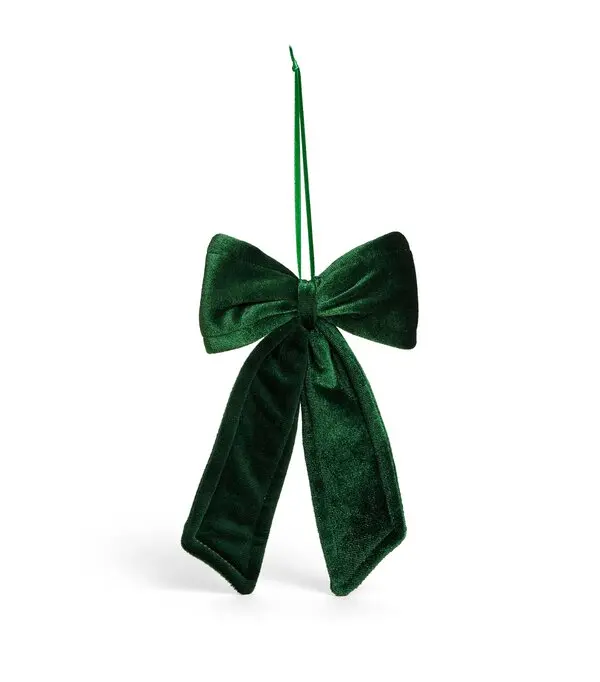 LUXURY GARLAND Mini Velvet Bow Tree Decoration - Green