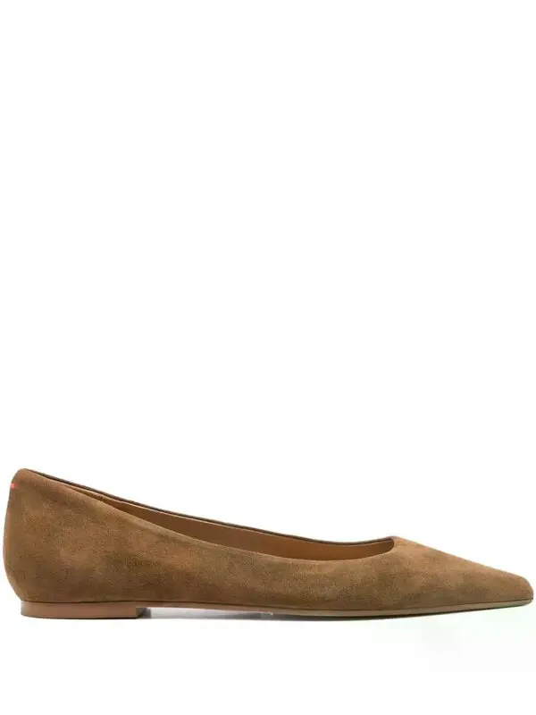 AeydĒ Pointed-toe Suede Flat Pumps