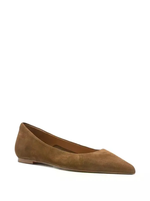 AeydĒ Pointed-toe Suede Flat Pumps