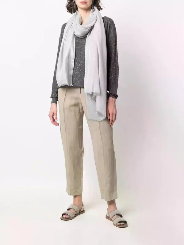 Brunello Cucinelli Fringed-edge Scarf - Grey