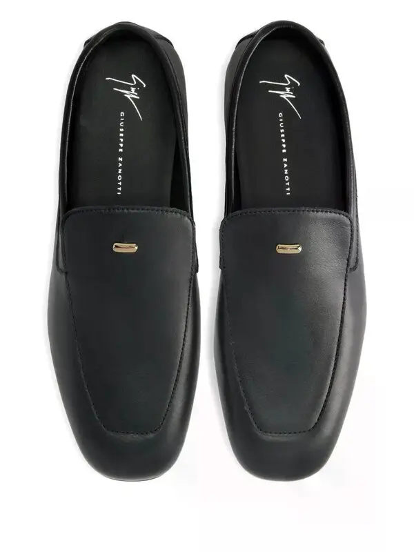 GIUSEPPE ZANOTTI Leather Loafers With Gold-tone Detail