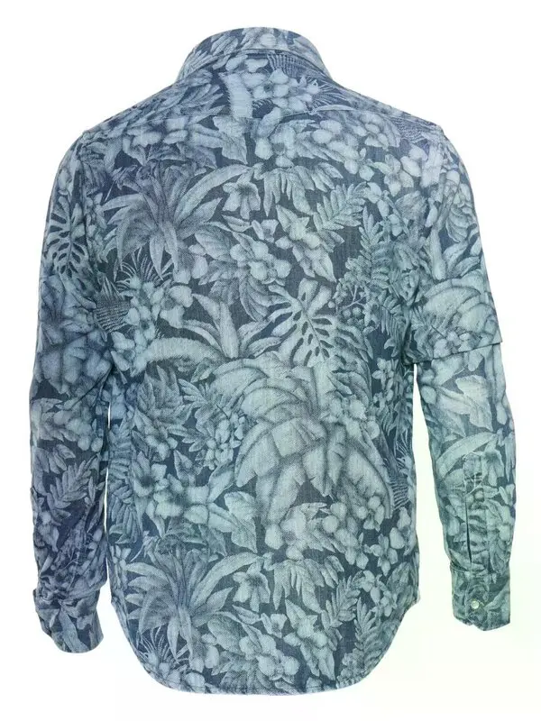 SARTORIO NAPOLI Floral Denim Shirt - Blue
