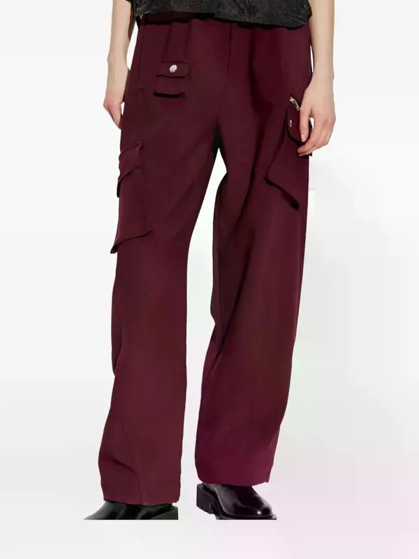 GANNI Elasticated-waistband Jeans - Red