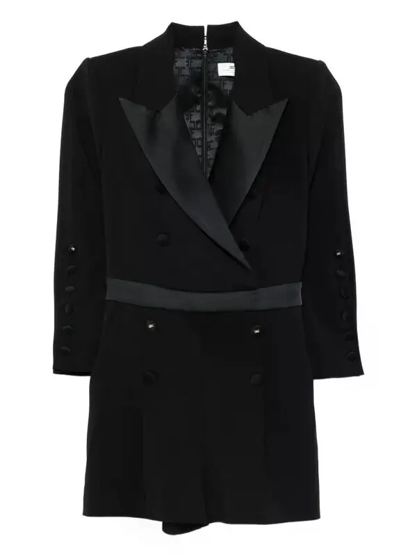 Elisabetta Franchi Double-breasted Jumpsuit With Peak Lapels - Black