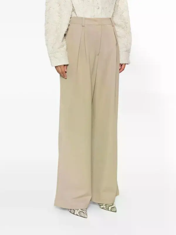Patrizia Pepe Pleated Wide-leg Trousers