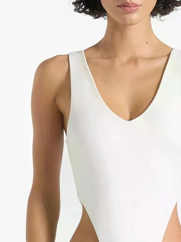 Manière De Voir Maniere De Voir V-neck Bodysuit With High-cut Leg