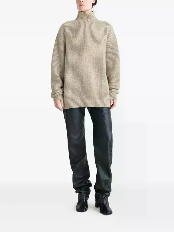 LEMAIRE High-neck Ribbed Sweater - Neutrals