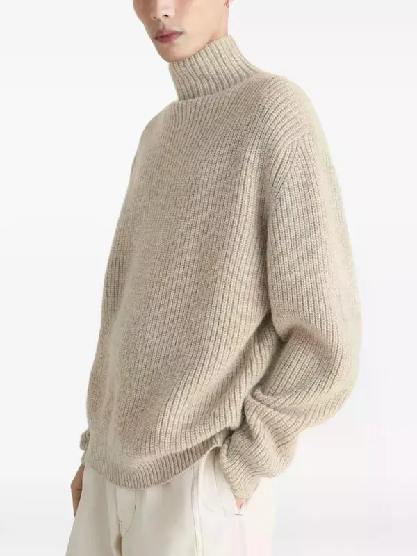 LEMAIRE High-neck Ribbed Sweater - Neutrals
