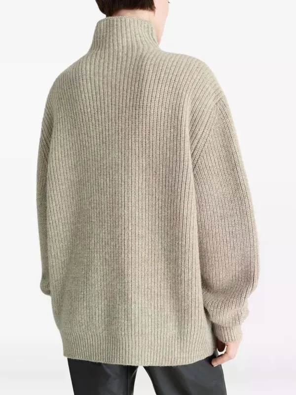 LEMAIRE High-neck Ribbed Sweater - Neutrals