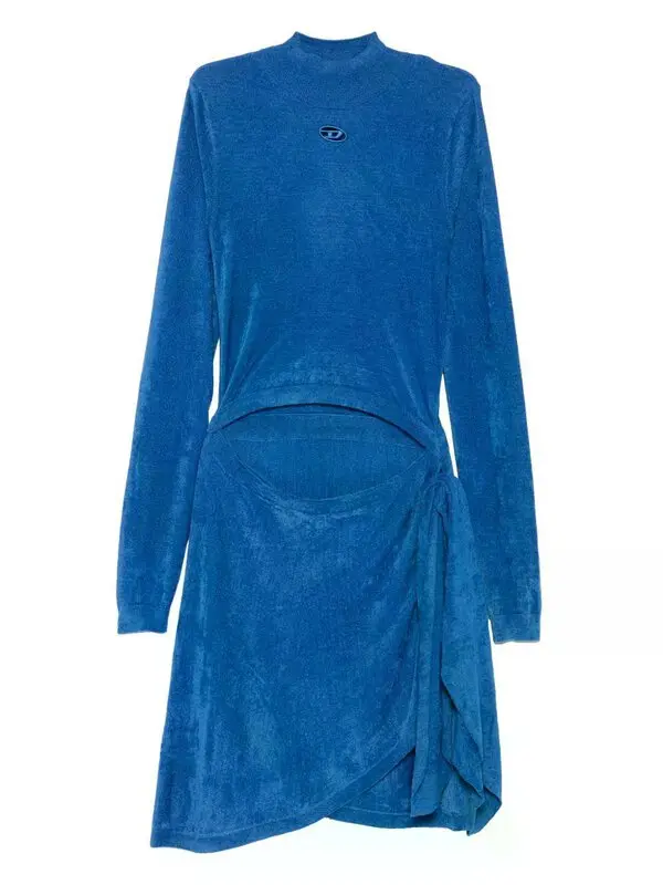 DIESEL® Mock-neck Tie-front Dress - Blue