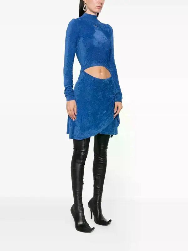 DIESEL® Mock-neck Tie-front Dress - Blue
