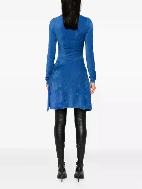 DIESEL® Mock-neck Tie-front Dress - Blue