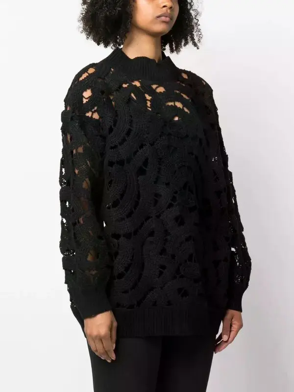 Fabiana Filippi Open Knit Mock Neck Jumper
