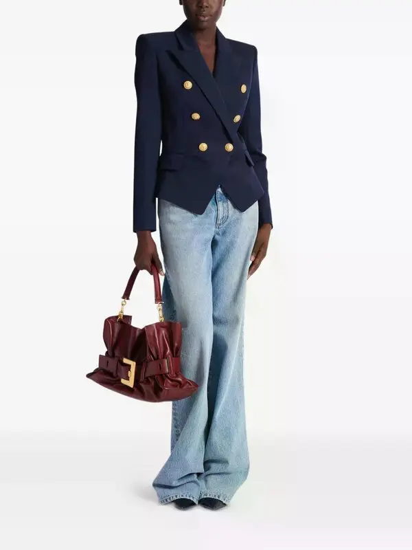 Balmain Double-breasted Wool Jacket - Blue