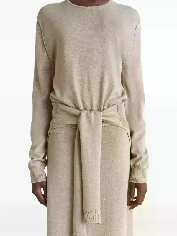 LEMAIRE Trompe L'oeil Wool Jumper - Neutrals