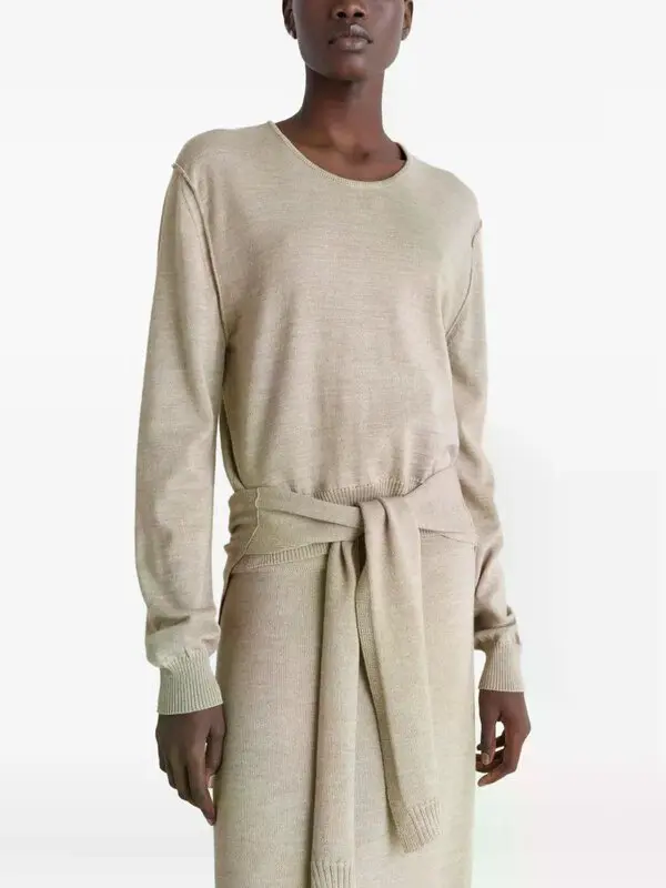 LEMAIRE Trompe L'oeil Wool Jumper - Neutrals