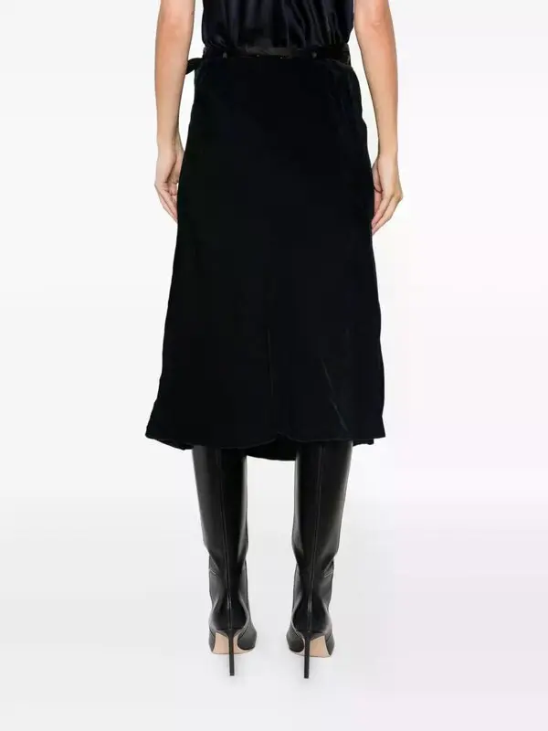 FORTE_FORTE Wrap-design Midi Skirt