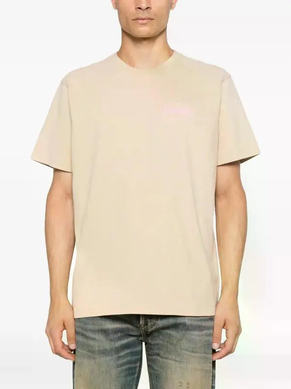 SUNFLOWER Oval-logo Cotton T-shirt