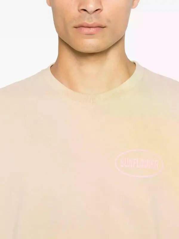 SUNFLOWER Oval-logo Cotton T-shirt