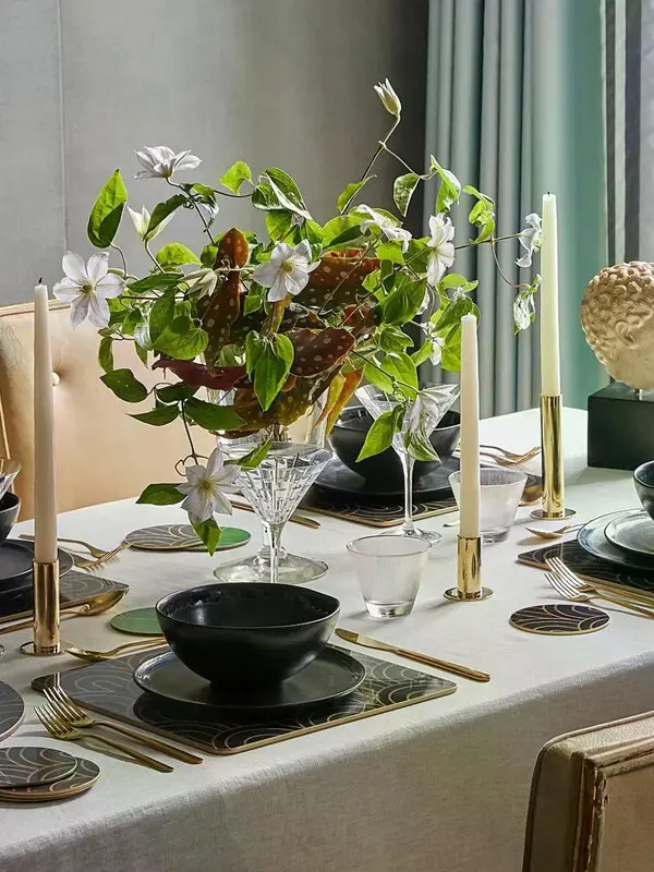 HESTIALIVING Deco Pattern Round Tablemats