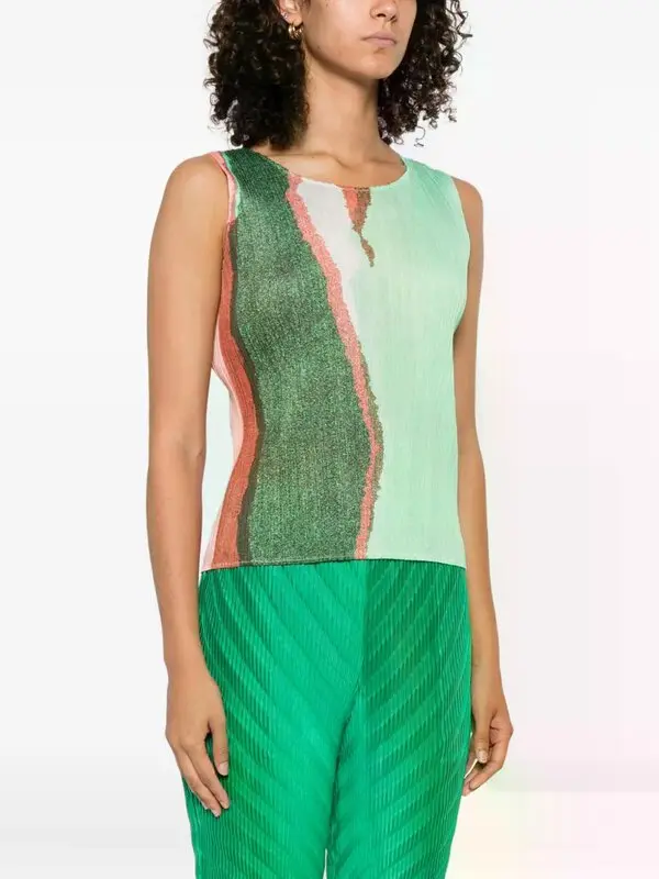 Issey Miyake Abstract-print Sleeveless Top