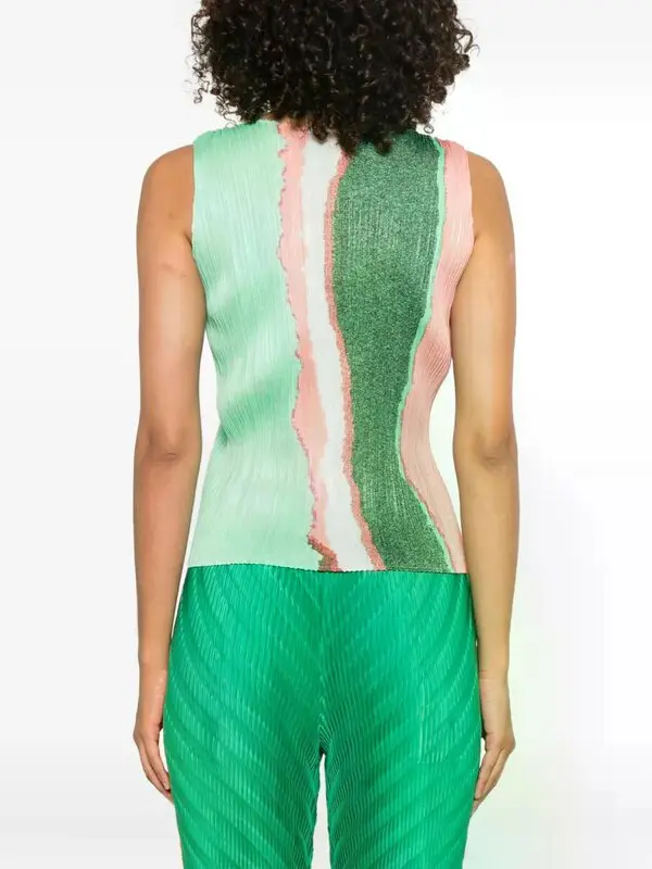 Issey Miyake Abstract-print Sleeveless Top