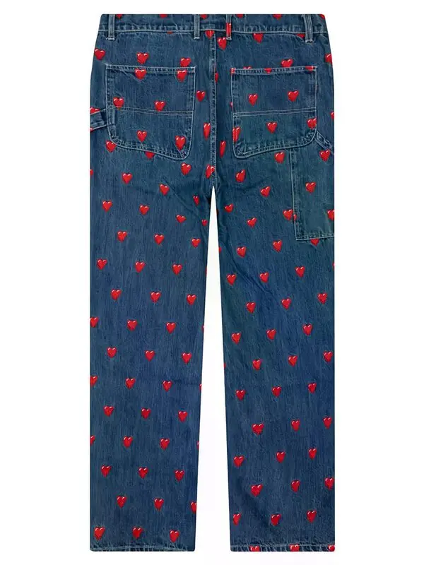 EMOTIONALLY UNAVAILABLE Heart-pattern Straight Leg Jeans