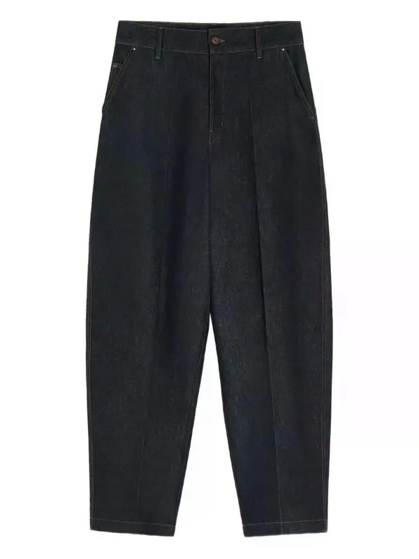 LEMAIRE Maxi Barrel Patch-pockets Trousers - Blue