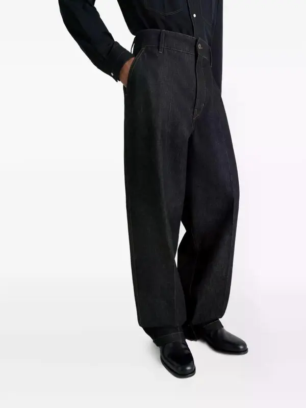 LEMAIRE Maxi Barrel Patch-pockets Trousers - Blue