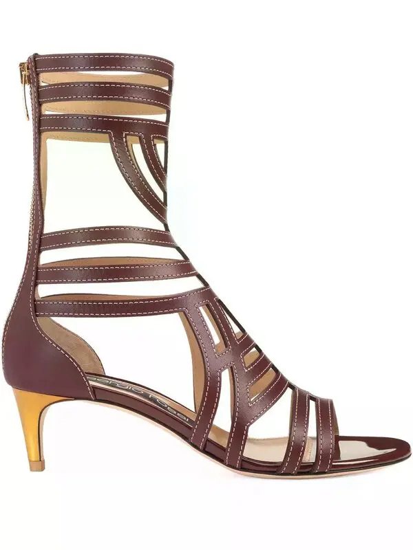 SERGIO ROSSI 50mm Leather Cut-out Sandals
