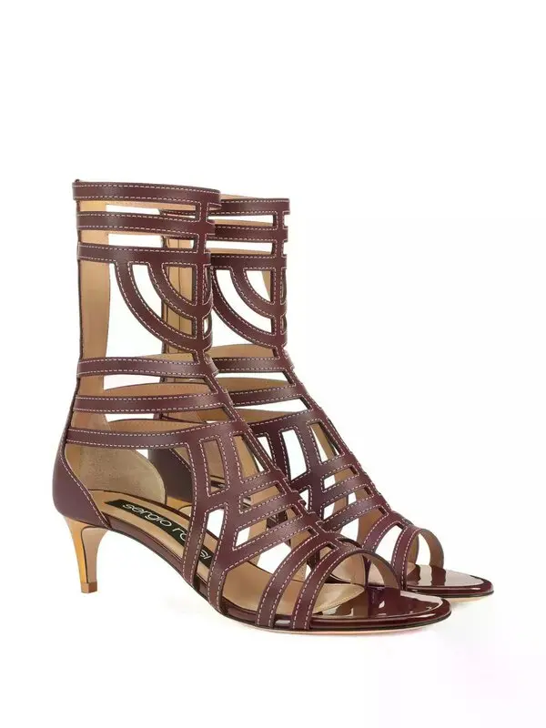 SERGIO ROSSI 50mm Leather Cut-out Sandals