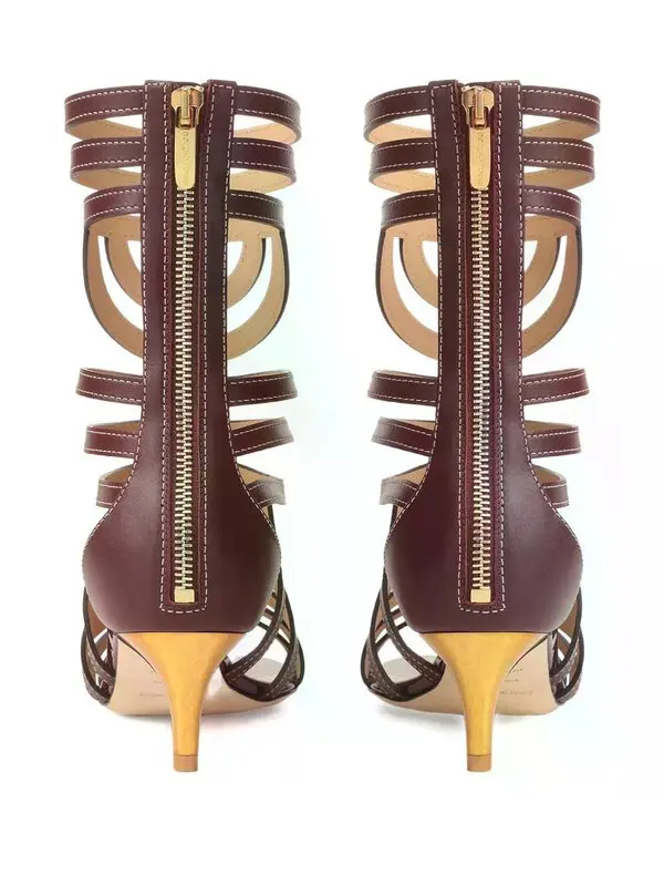 SERGIO ROSSI 50mm Leather Cut-out Sandals