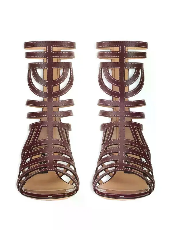 SERGIO ROSSI 50mm Leather Cut-out Sandals