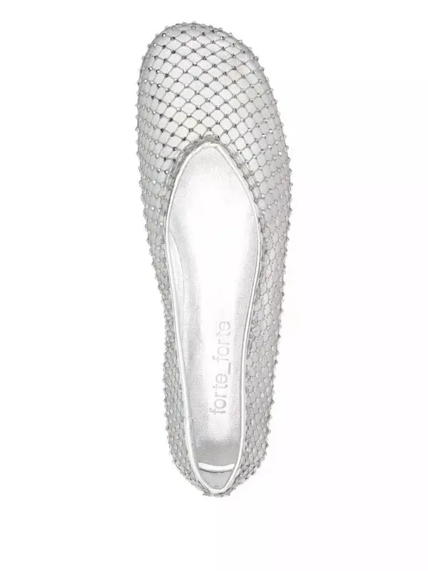 FORTE_FORTE Crystal-mesh Ballerina Flats - Silver