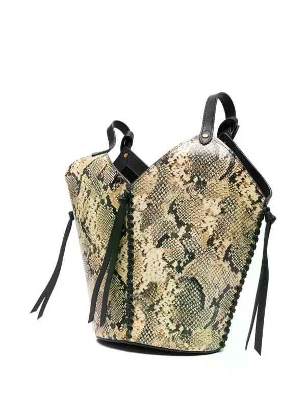 Isabel Marant Snakeskin-print Drawstring Tote Bag