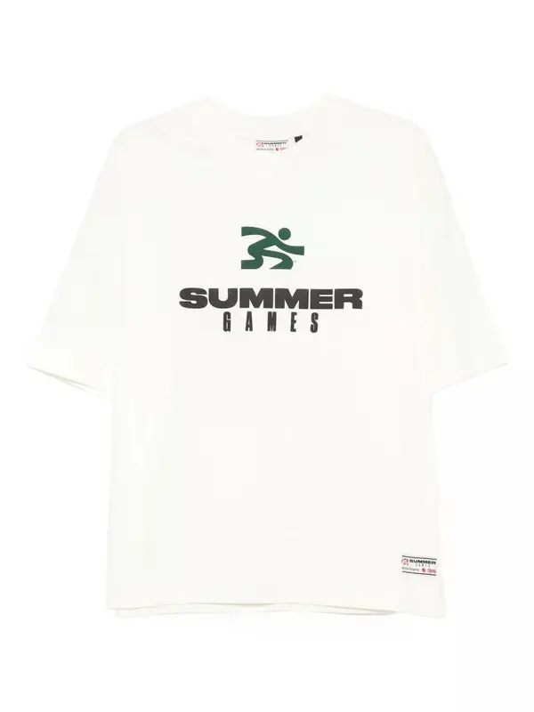 SUMMER GAMES Graphic-print Organic Cotton T-shirt - Neutrals