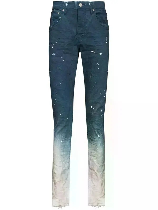 PURPLE BRAND Paint Splatter Straight-leg Jeans
