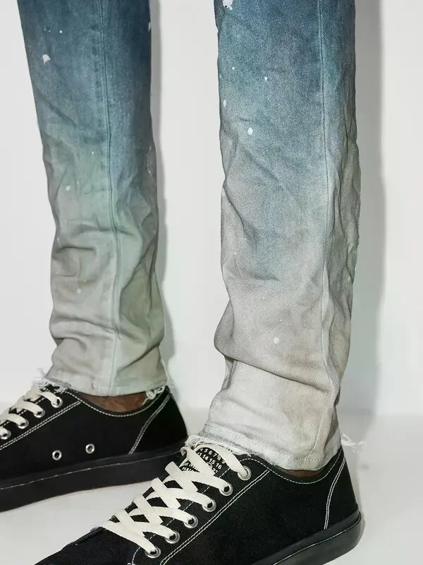PURPLE BRAND Paint Splatter Straight-leg Jeans