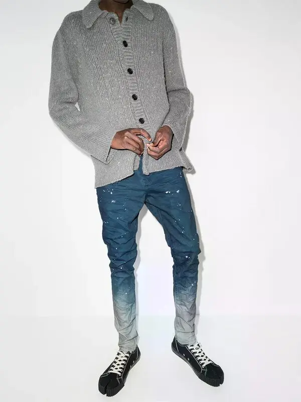 PURPLE BRAND Paint Splatter Straight-leg Jeans