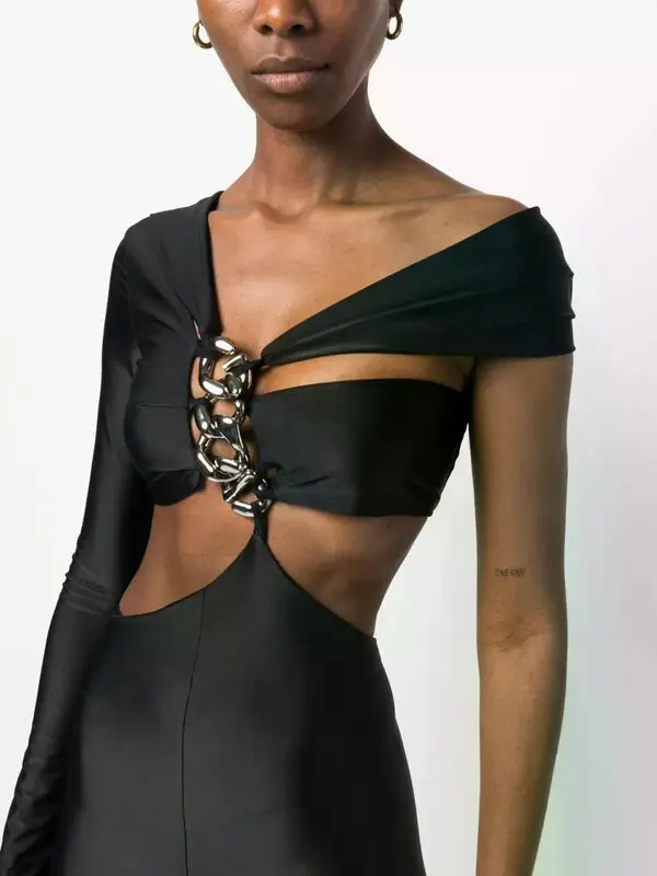 Gcds Logo-chain One-shoulder Jumpsuit