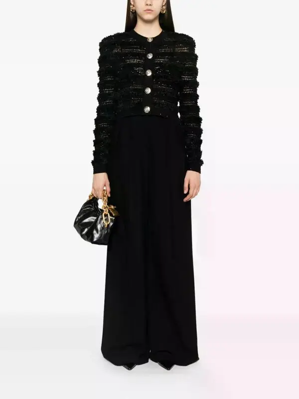Balmain Sequin-embellished Cropped Cardigan