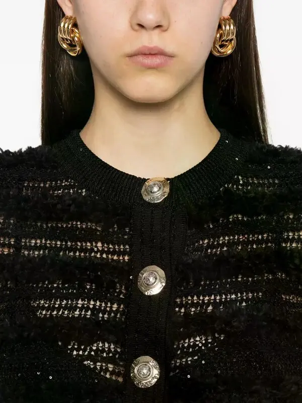Balmain Sequin-embellished Cropped Cardigan