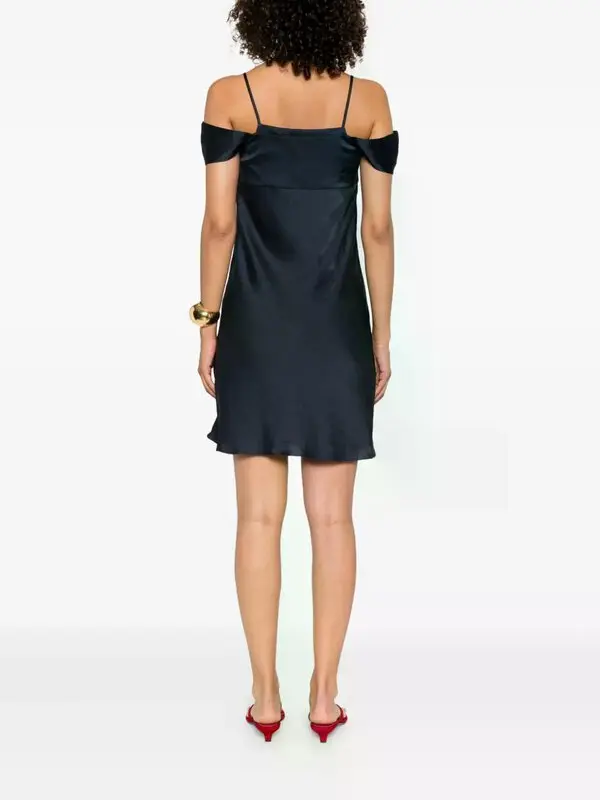 Theory Off-shoulder Draped Mini Dress