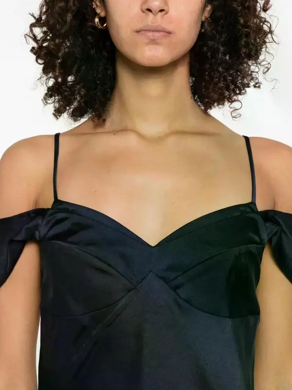 Theory Off-shoulder Draped Mini Dress