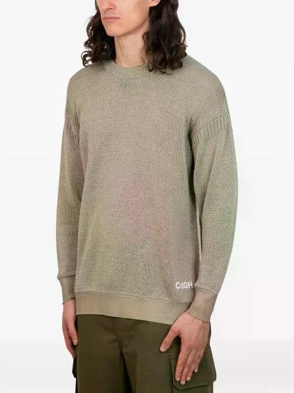 Comme Des Garçons Crew Neck Sweater With Logo Embroidery