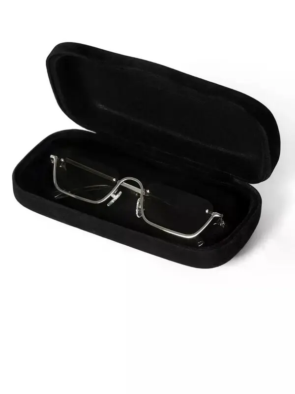 Manière De Voir Rectangular Rimless Sunglasses - Silver